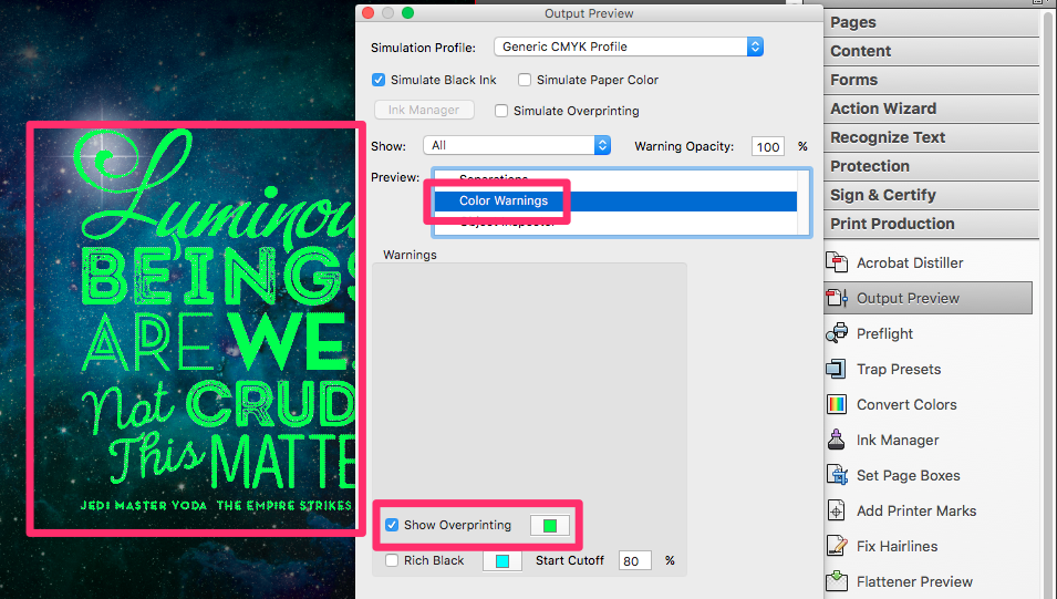 Use of Overprint | w3pedia