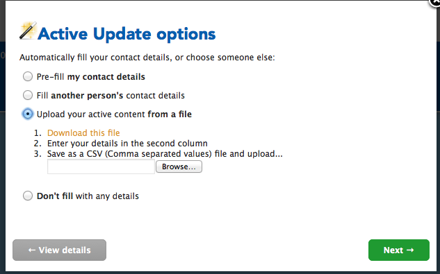Step 4 - Active Update fields | w3pedia