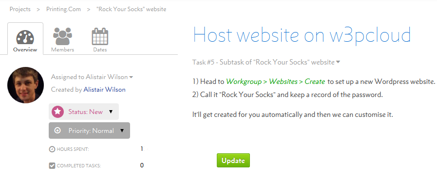 Creating & Updating Tasks | w3pedia